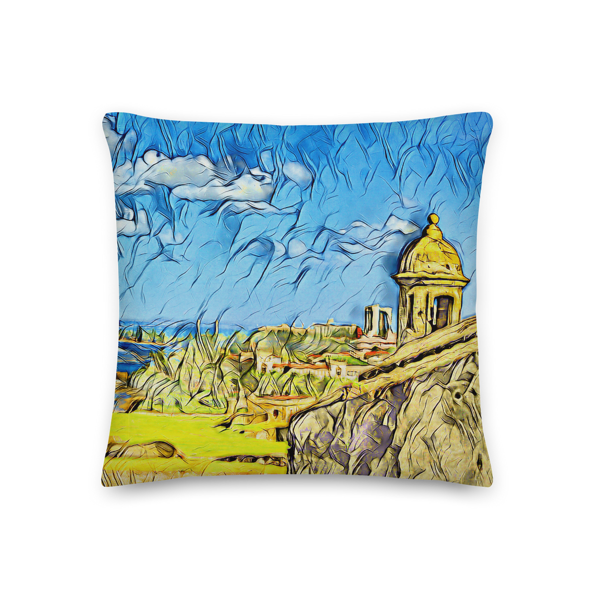 Garita San Juan Premium Pillow – Johanna Gomez Art